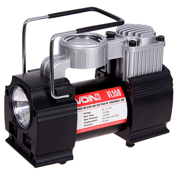 Компресор" VOIN" VL-550 150psi / 15Amp / 40л / прикур. / Ліхтар ...